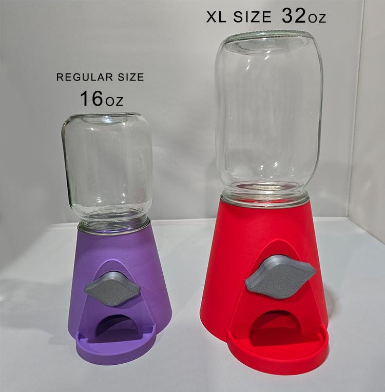 Large Candy Dispenser 3D Printed Includes 32oz Wide Mouth Mason Jar ...