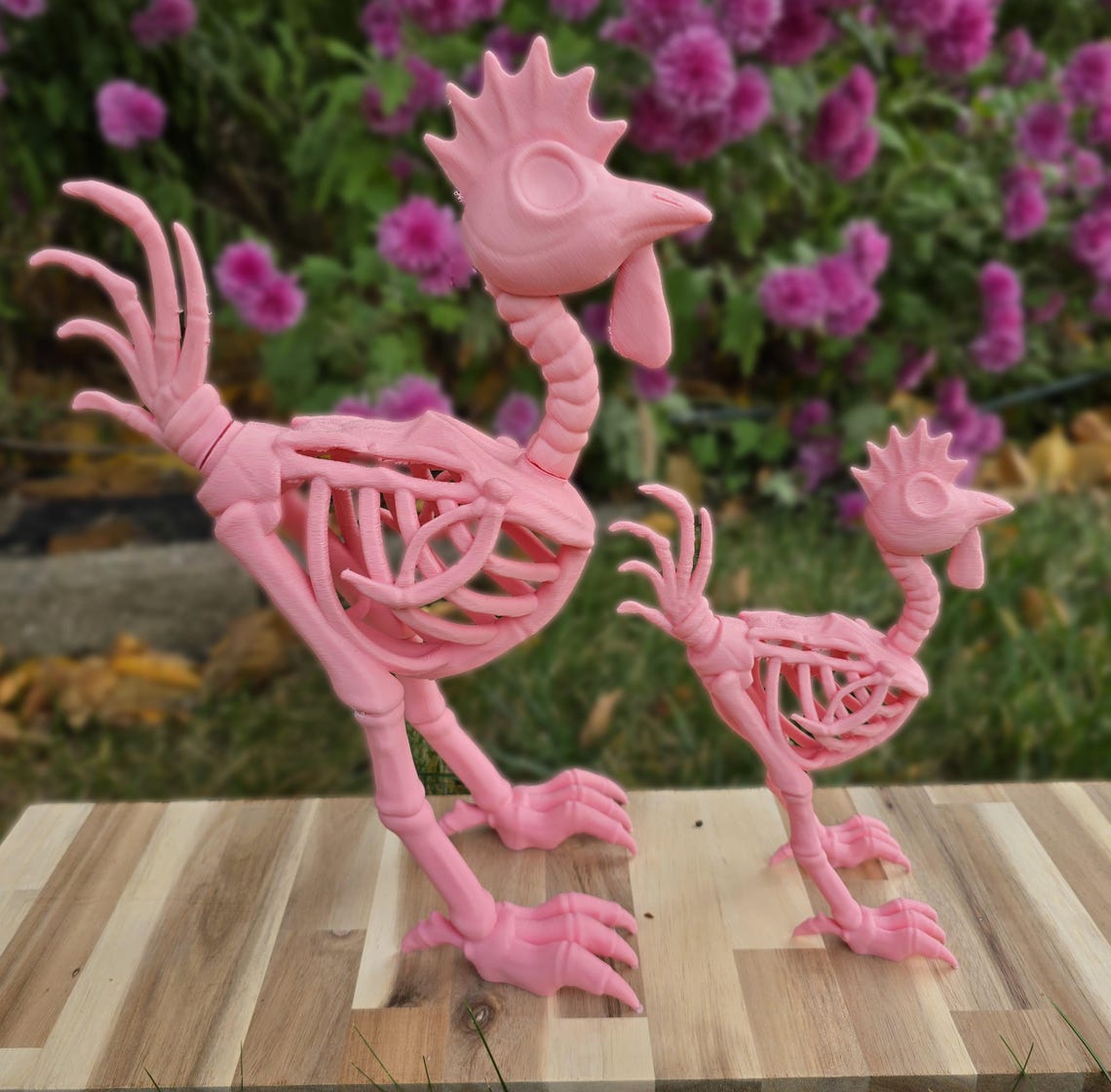3D Printed Pink Chicken Skeletons - Etsy