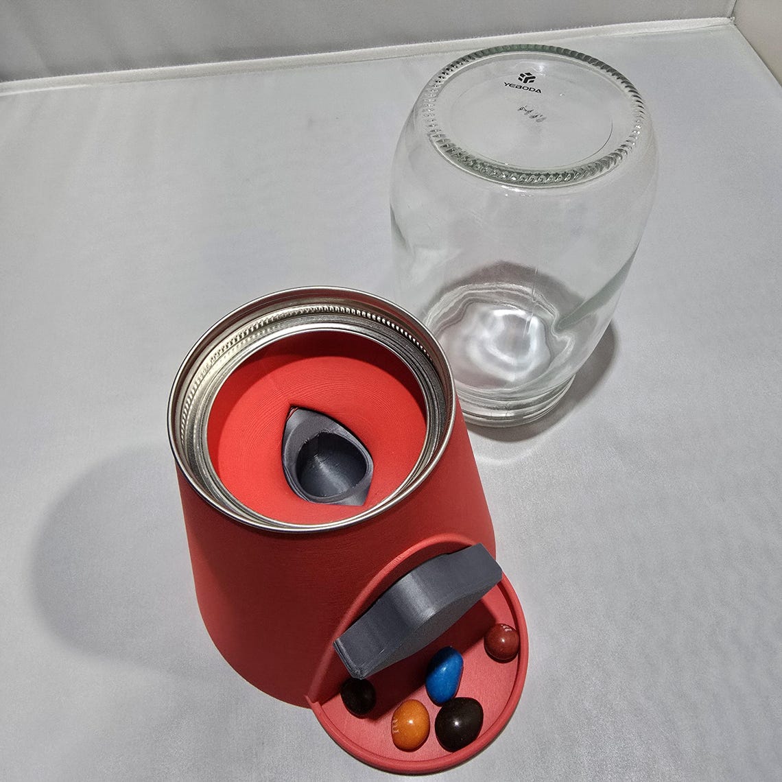Large Candy Dispenser 3D Printed Includes 32oz Wide Mouth Mason Jar ...