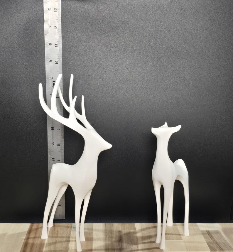 3D Printed Buck & Doe Deer Sculptures - Etsy