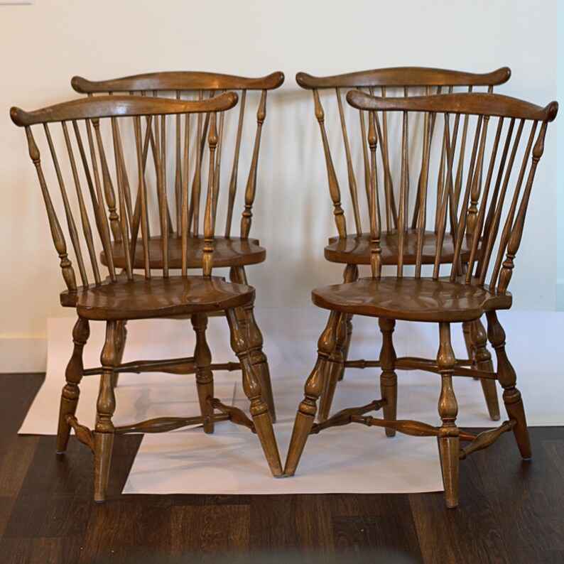 Pennsylvania House Solid Fiddle Back Dining Side Chairs - Set of 4 - Etsy