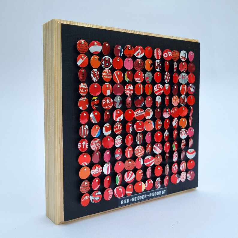 Blikvanger: Red-redder-reddest / Upcycled Can Picture / Decoratief ...