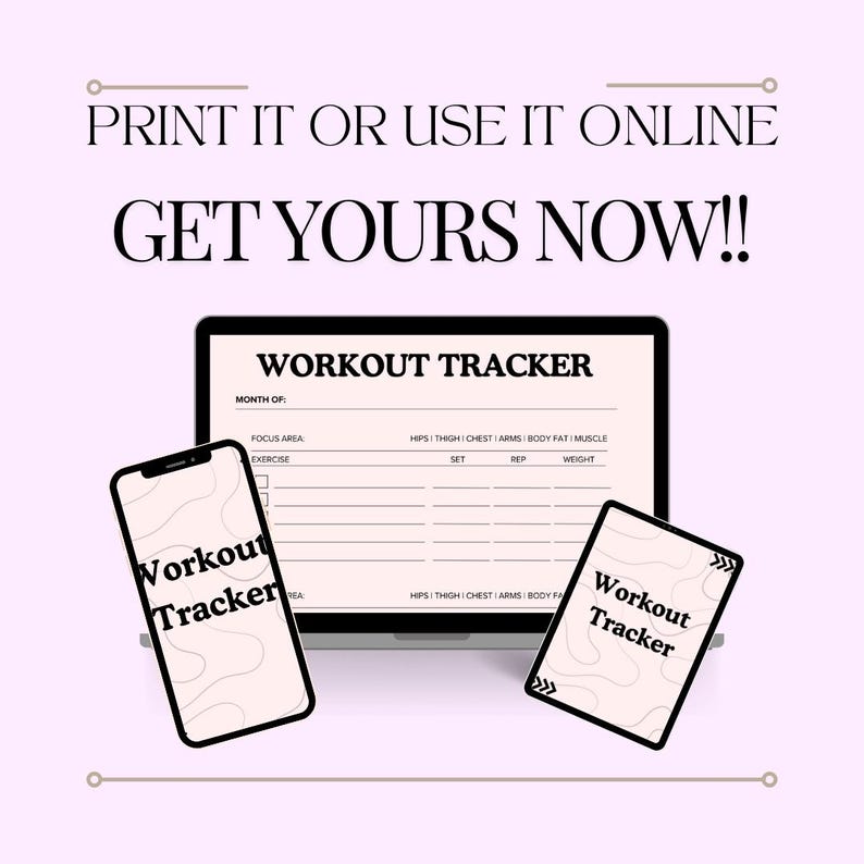 Printable Workout Tracker | 30 Day Workout- Challenge| Fitness Journal ...