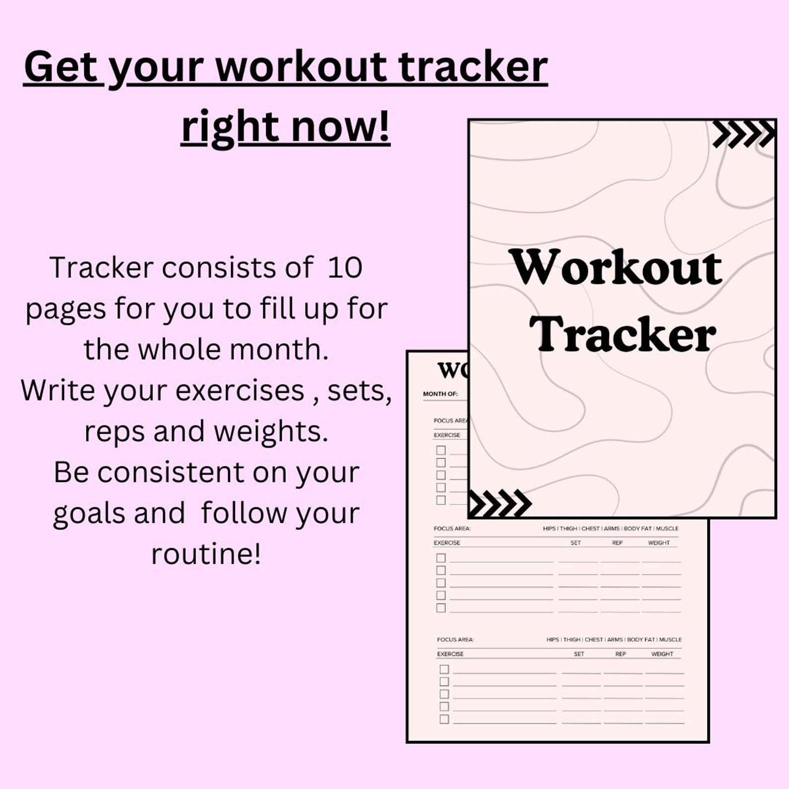 Printable Workout Tracker | 30 Day Workout- Challenge| Fitness Journal ...