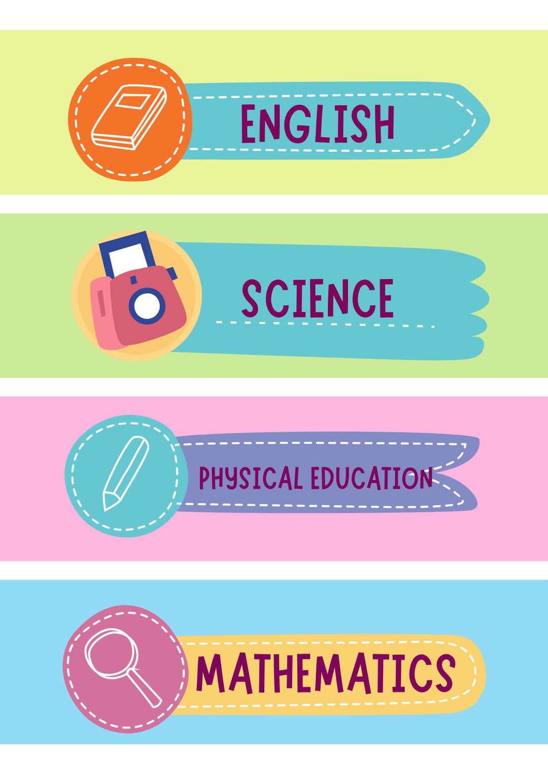 Notebook Labels in Pastel Design - Etsy