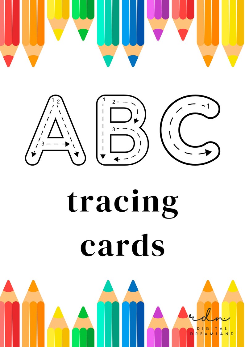 Alphabet Tracing Cards and Worksheets - Etsy