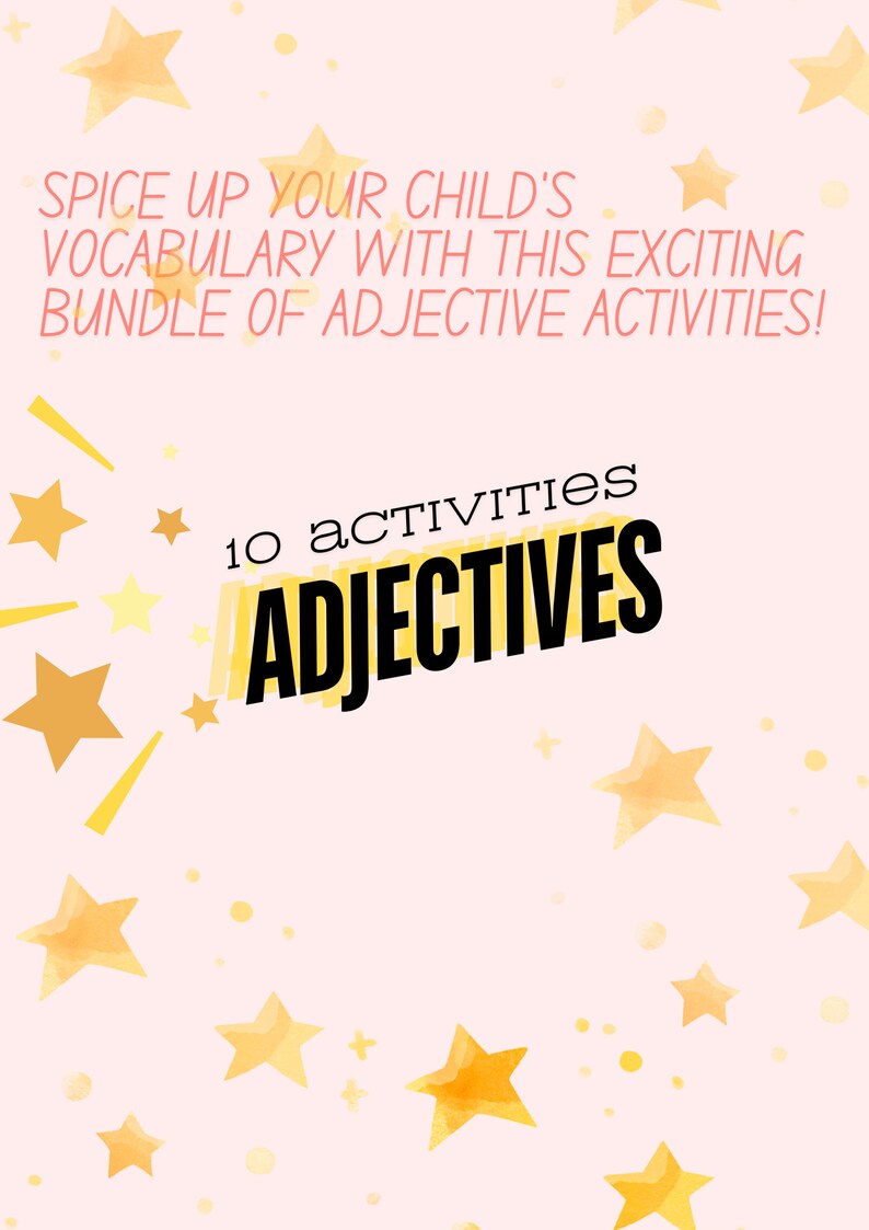 Printable Activity About Adjectives for Kids, 10 Activities for Your ...
