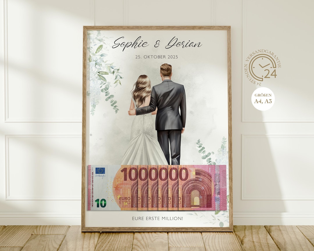 Personalized Money Gift Wedding Wedding Poster DIY Gift for the Bride ...