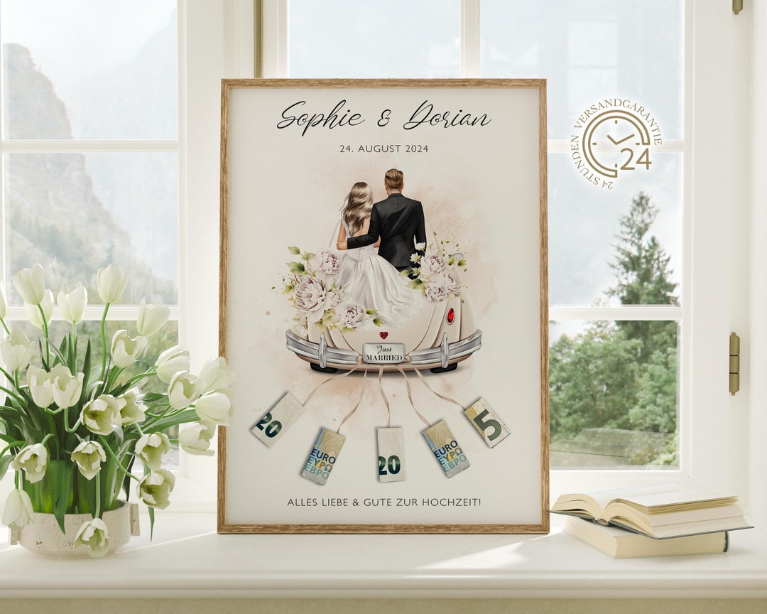 Personalized Wedding Money Gift Wedding Poster DIY Gift for the Bride ...