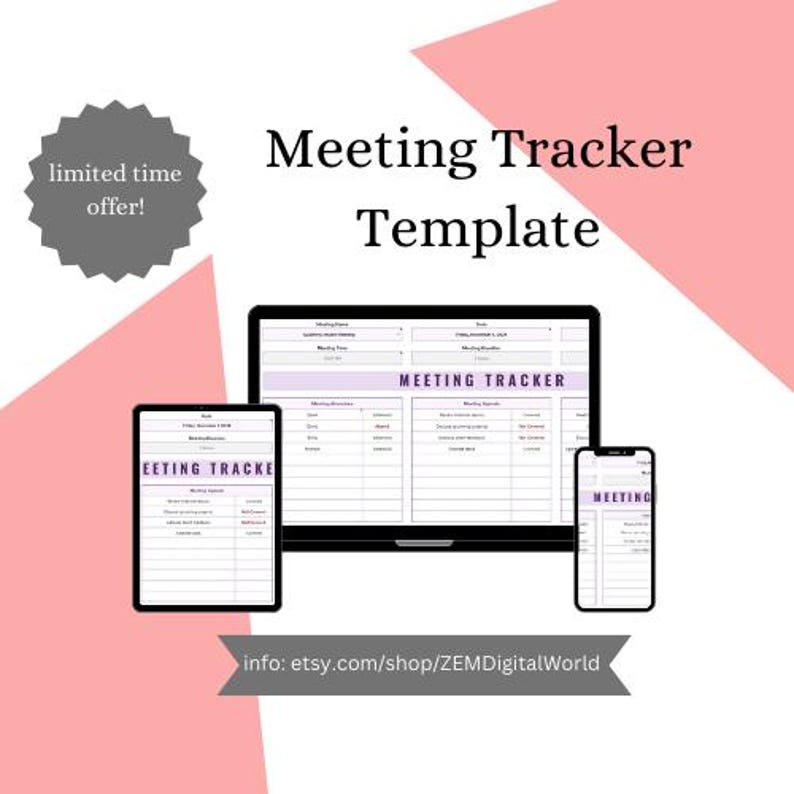 Meeting Tracker Template Google Sheets Easy Organizer for Team Meetings ...
