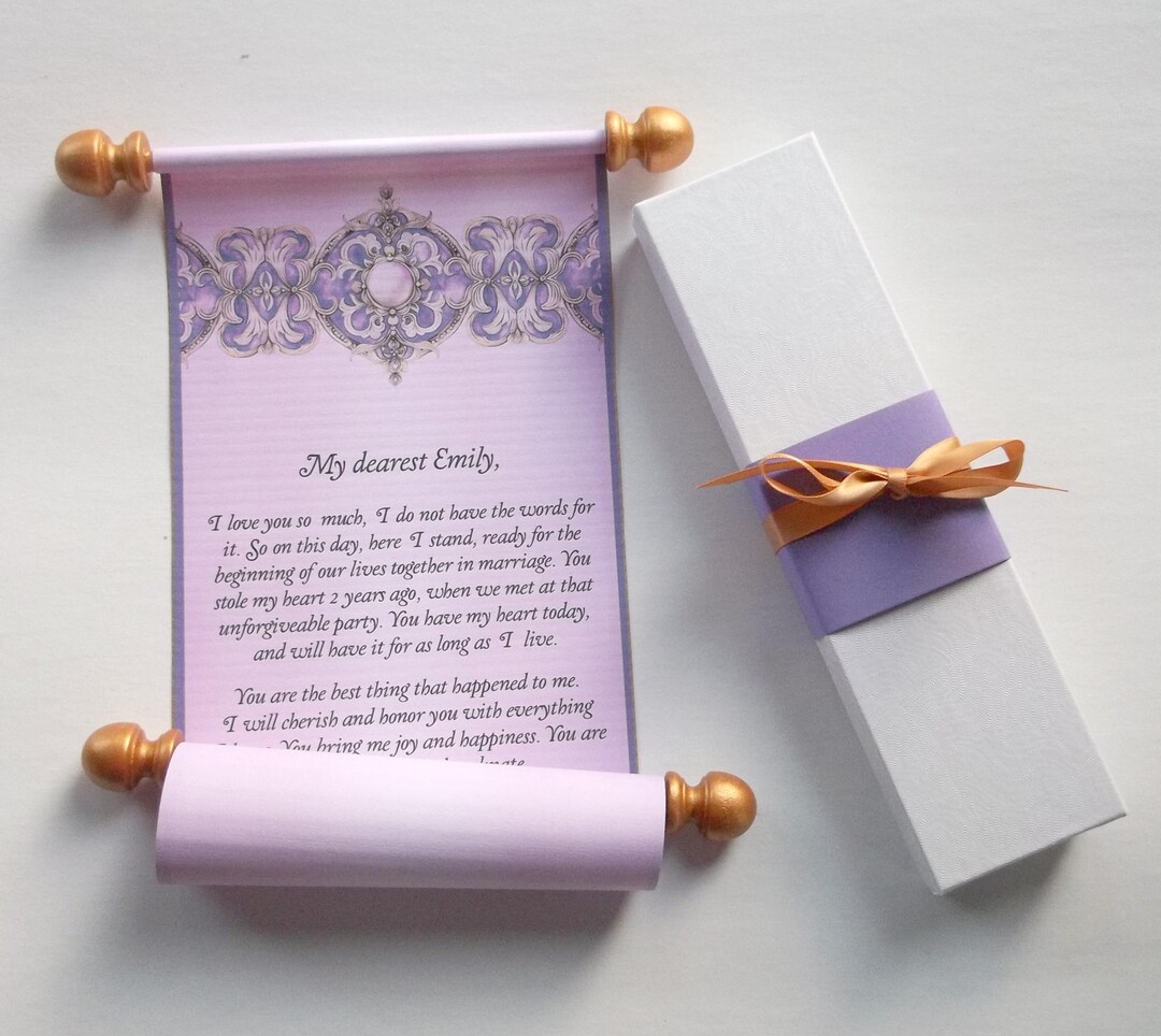 Fairycore Personal Message Scroll - Lavender and Purple With Gold ...