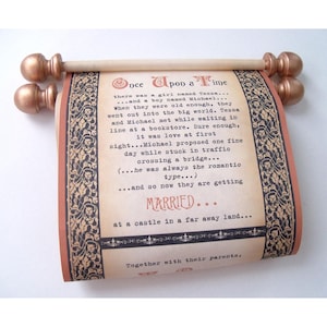 Custom Invitation Scrolls in Copper W Black, Medieval Castle Fairytale ...