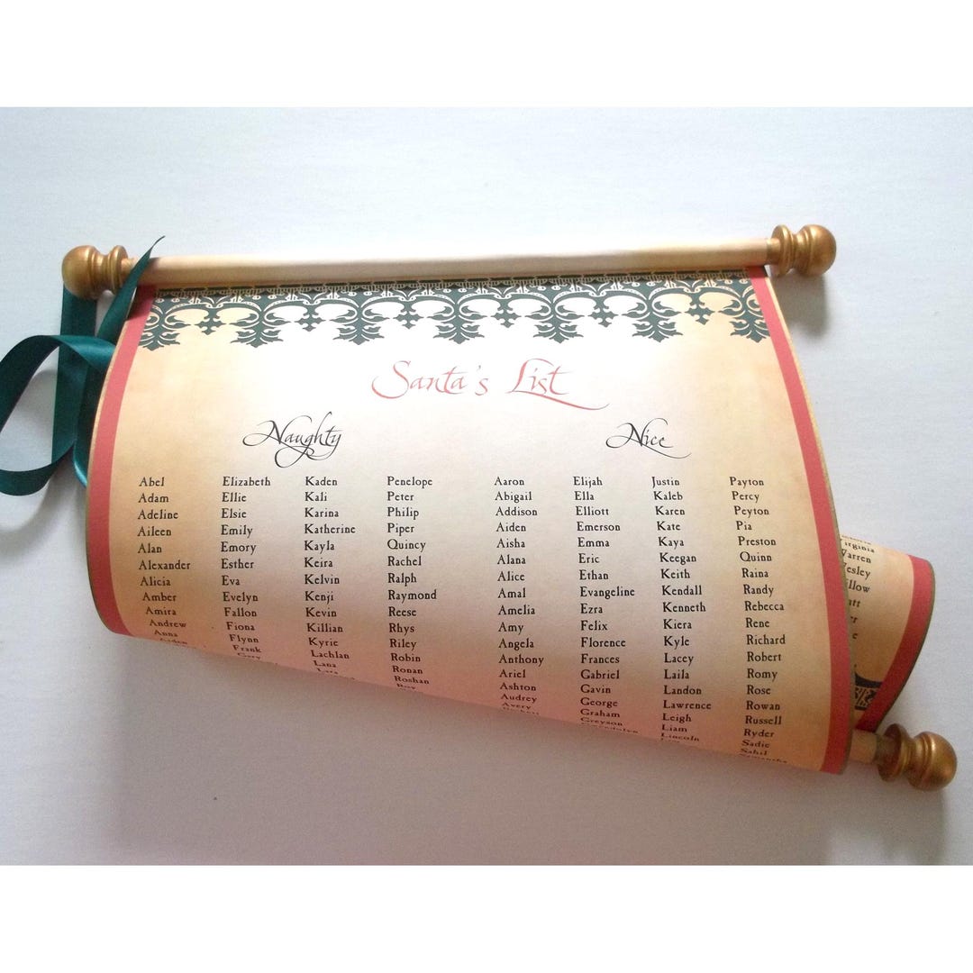 Santa's List of Naughty or Nice, 400 Names, 12x20 Paper, Custom - Etsy
