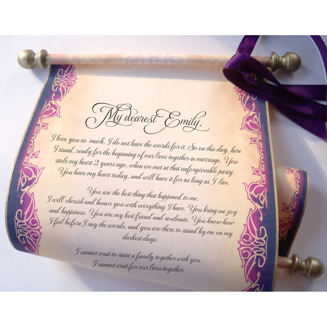 Regency Letter Scroll in Plum and Aged Gold, 8x18 Paper, Blank or ...