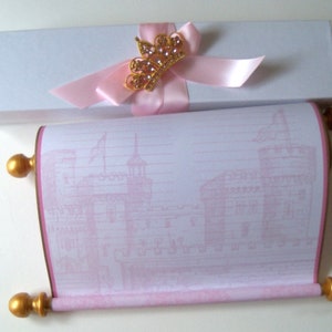 Bridal shower guest list scroll with princess crown | Etsy