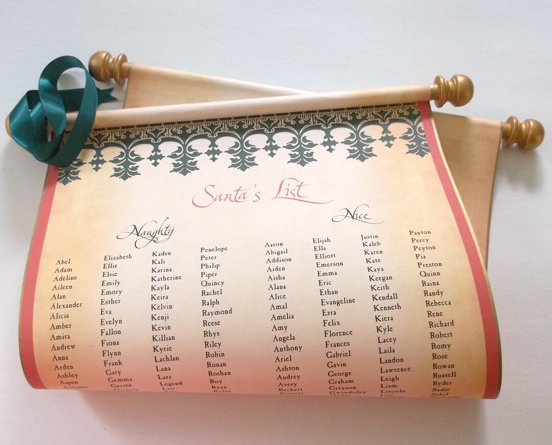 Santa's List Scroll Naughty or Nice, Extra Wide 12x20 Inches Paper, 400 ...