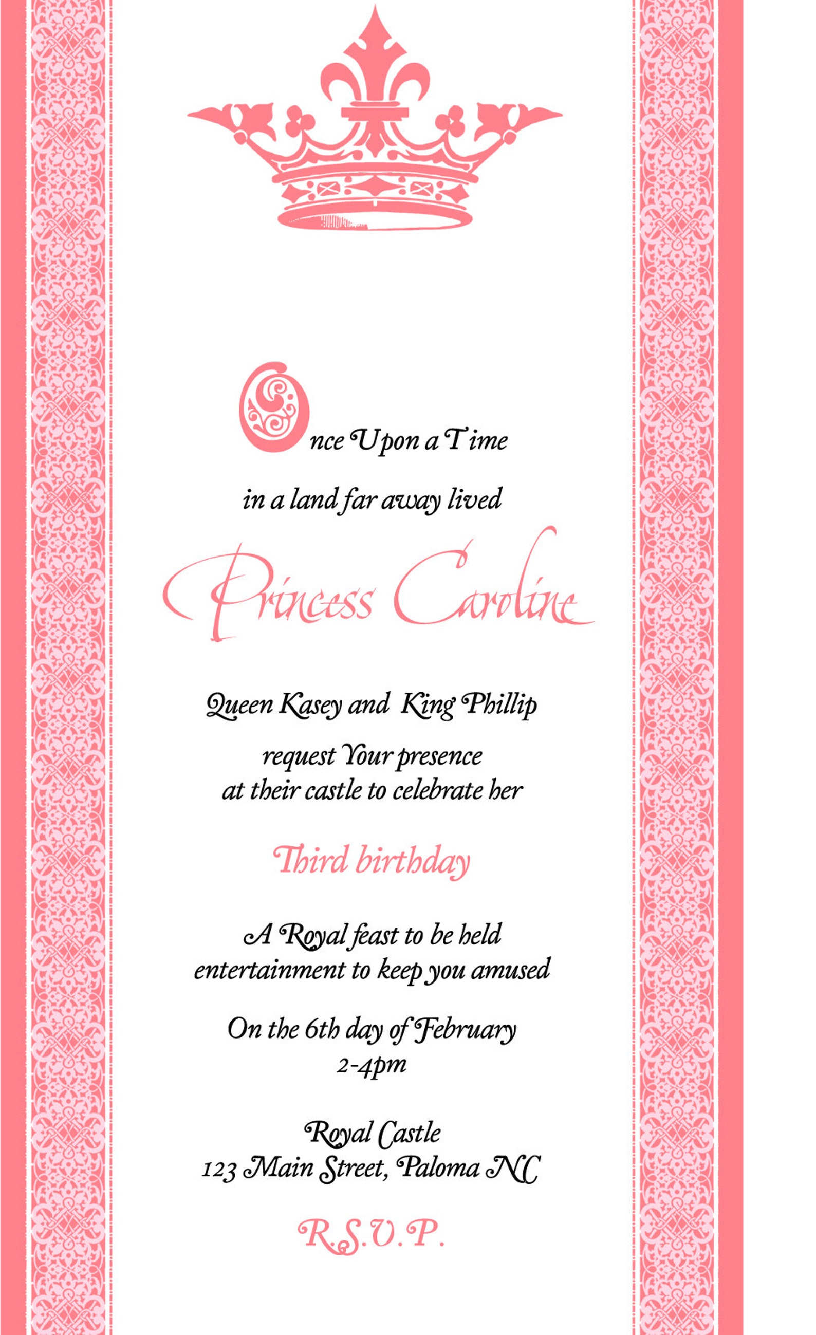 Royal Princess Invitation Scrolls in Pink and Gold Set of 10 - Etsy