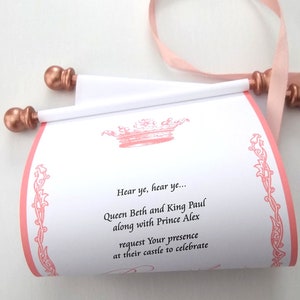 Royal Princess Birthday Invitation Scrolls, Princess Crown Scrolls in ...
