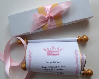 Royal Princess Invitation Scrolls in Pink and Gold Set of 10 - Etsy