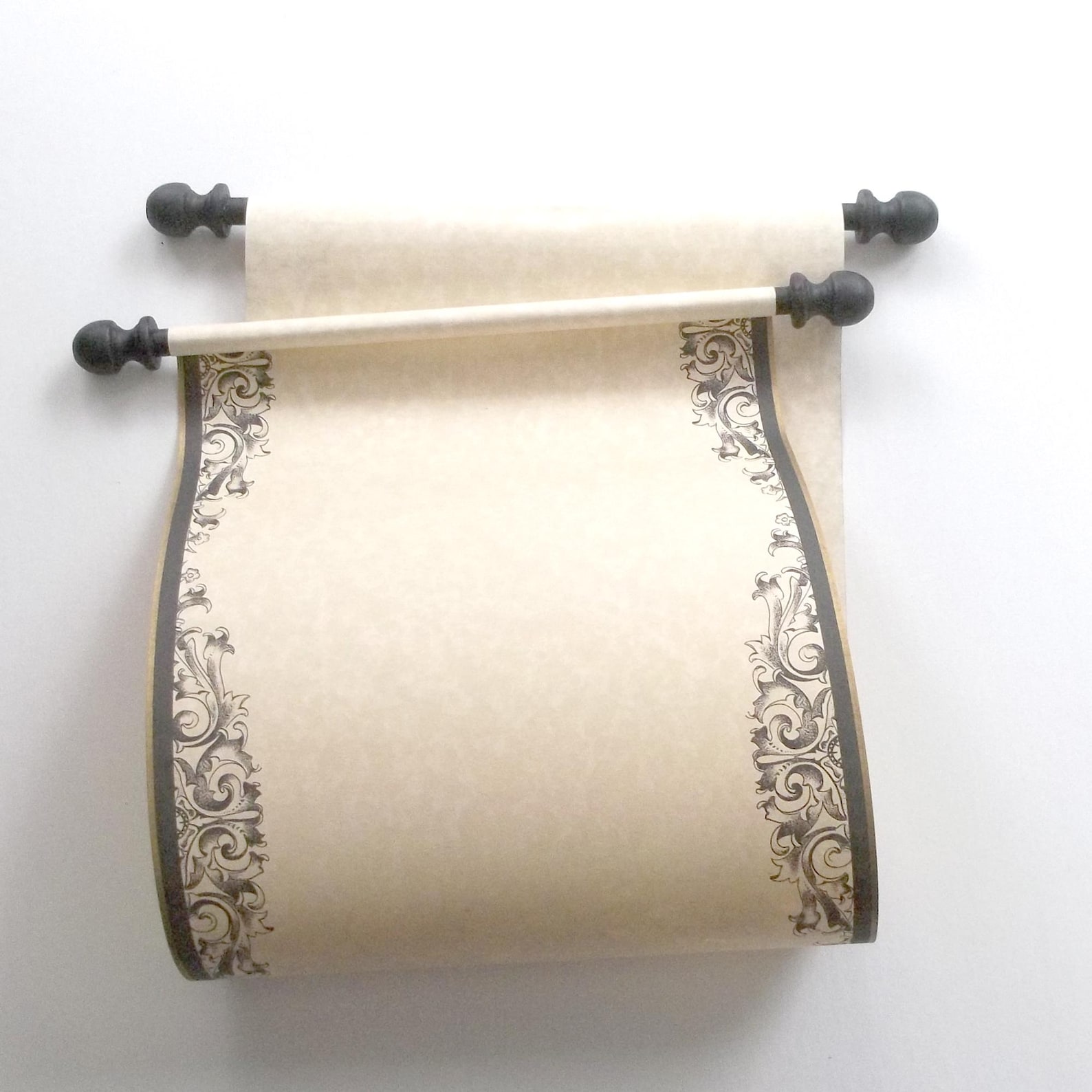Elegant Scroll in Gold & Brown, Blank or Custom Printed, Personalized ...