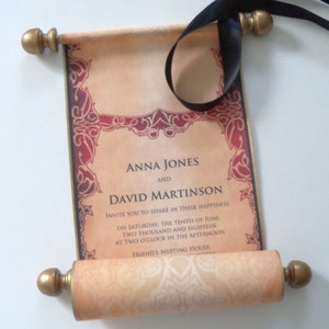 Medieval Kingdom Wedding Invitation Suite With Boxed Scroll Gold and ...