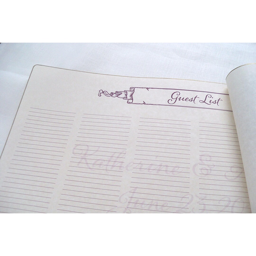 Custom Wedding Guest List Roll up Scroll, 11x22" Cream Parchment Paper ...