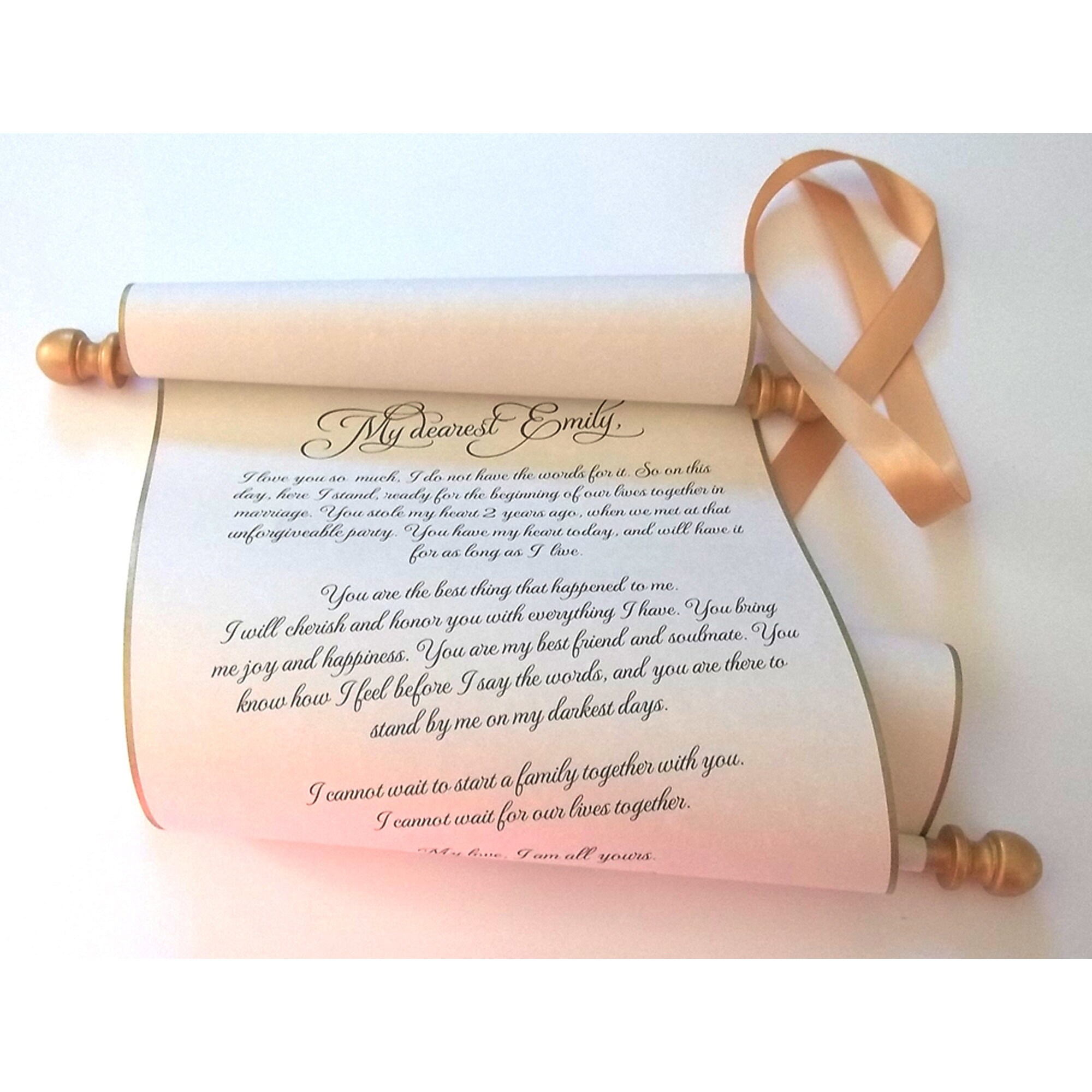 Custom Parchment Scroll With Brooch: Personalized Message, 8x20" Cream ...