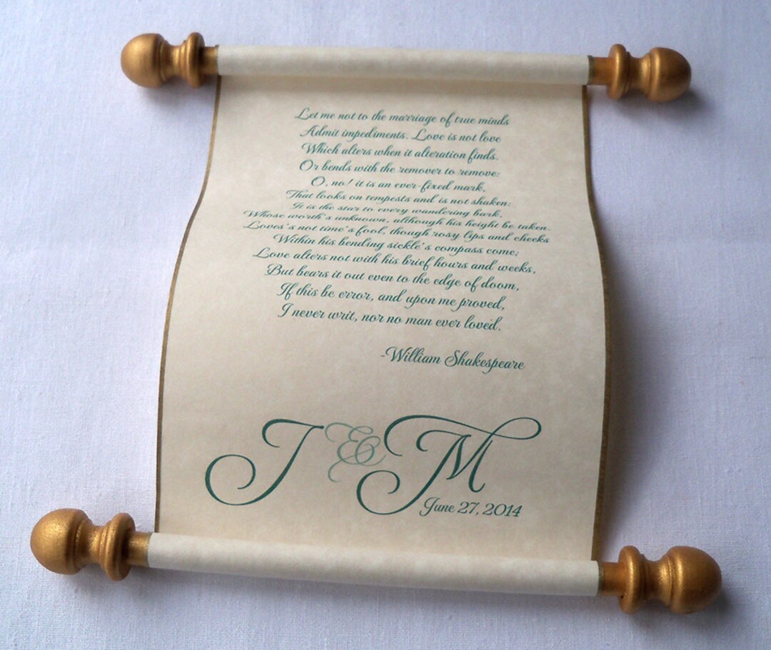 Personalized Scroll for Wedding Vows on Parchment Paper With - Etsy