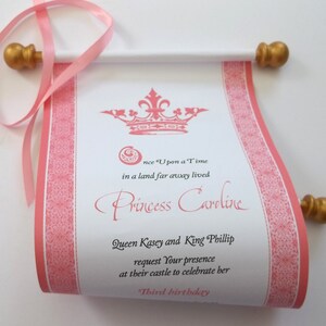 Royal Princess Invitation Scrolls in Pink and Gold Set of 10 - Etsy
