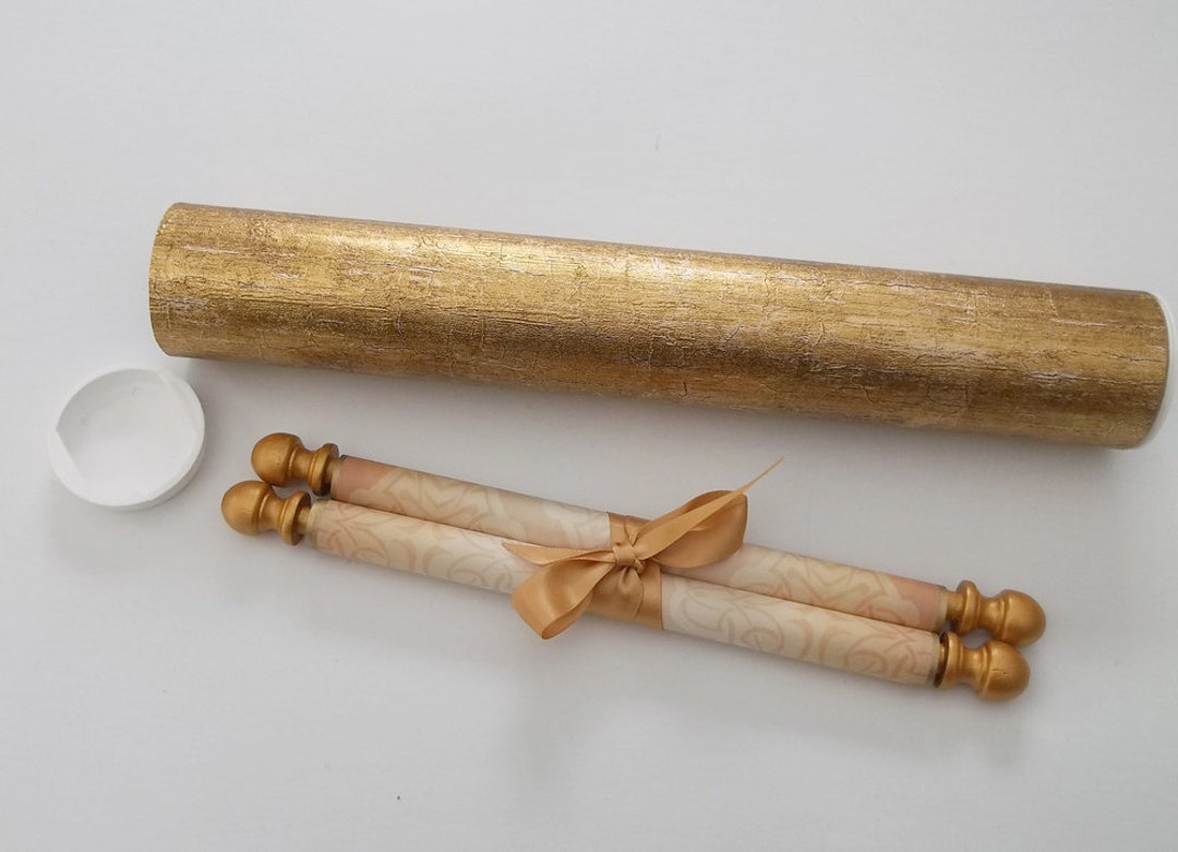 Brown and Gold Paper Scroll, 8x18 Inch Aged Parchment Paper ...