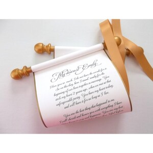 Personalized Scroll for Wedding Vows on Cream Paper, 5x12 Inches Paper ...