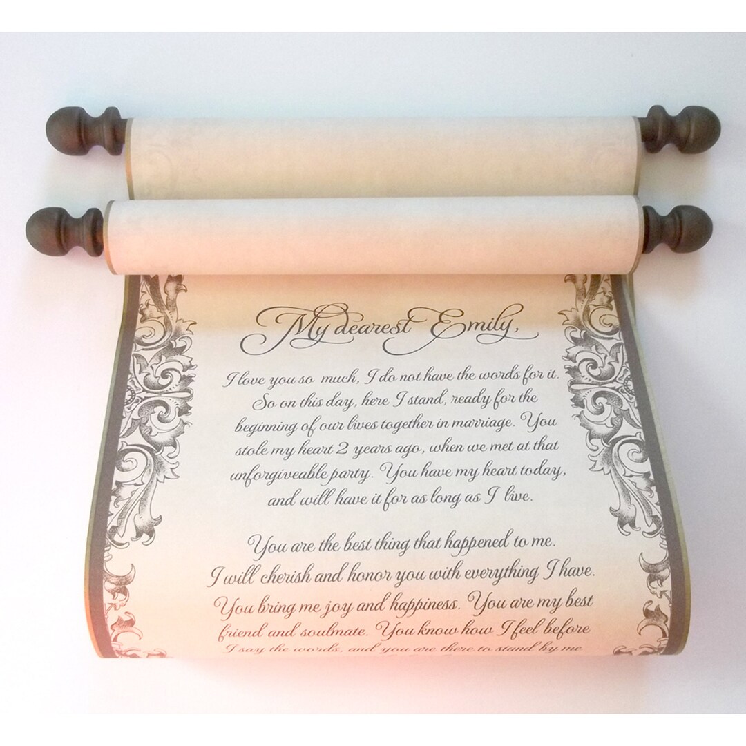 Elegant Scroll in Gold & Brown, Blank or Custom Printed Scroll ...