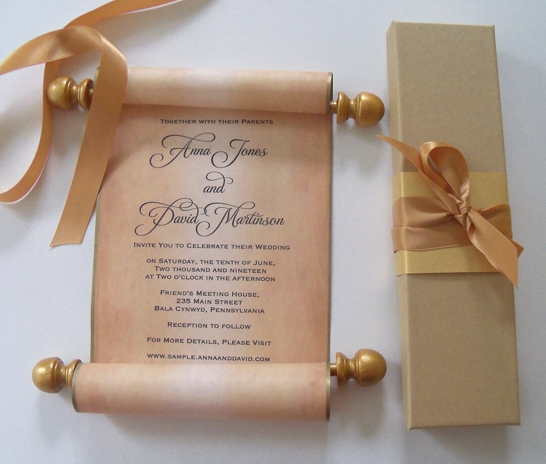 Wedding Invitation Scrolls With Boxes, Set of 10/15 - Etsy