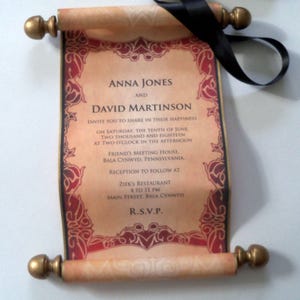 Castle wedding invitation scroll invite royal fairy tale | Etsy