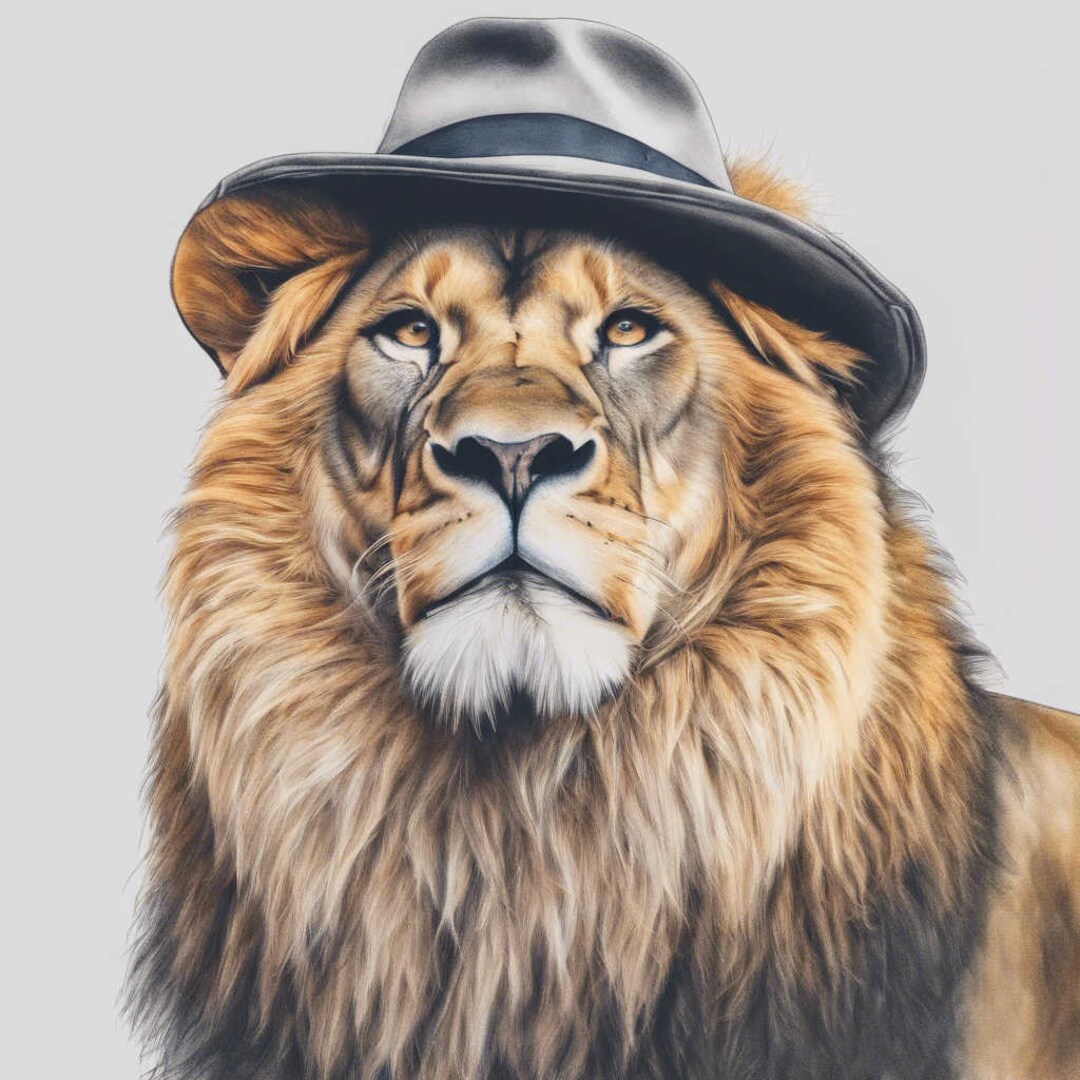 Lion With Hat - Etsy