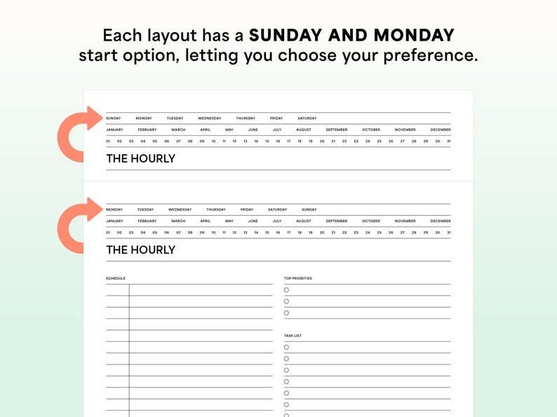 Printable Hourly Planner, Minimalist Hourly Schedule With Top ...
