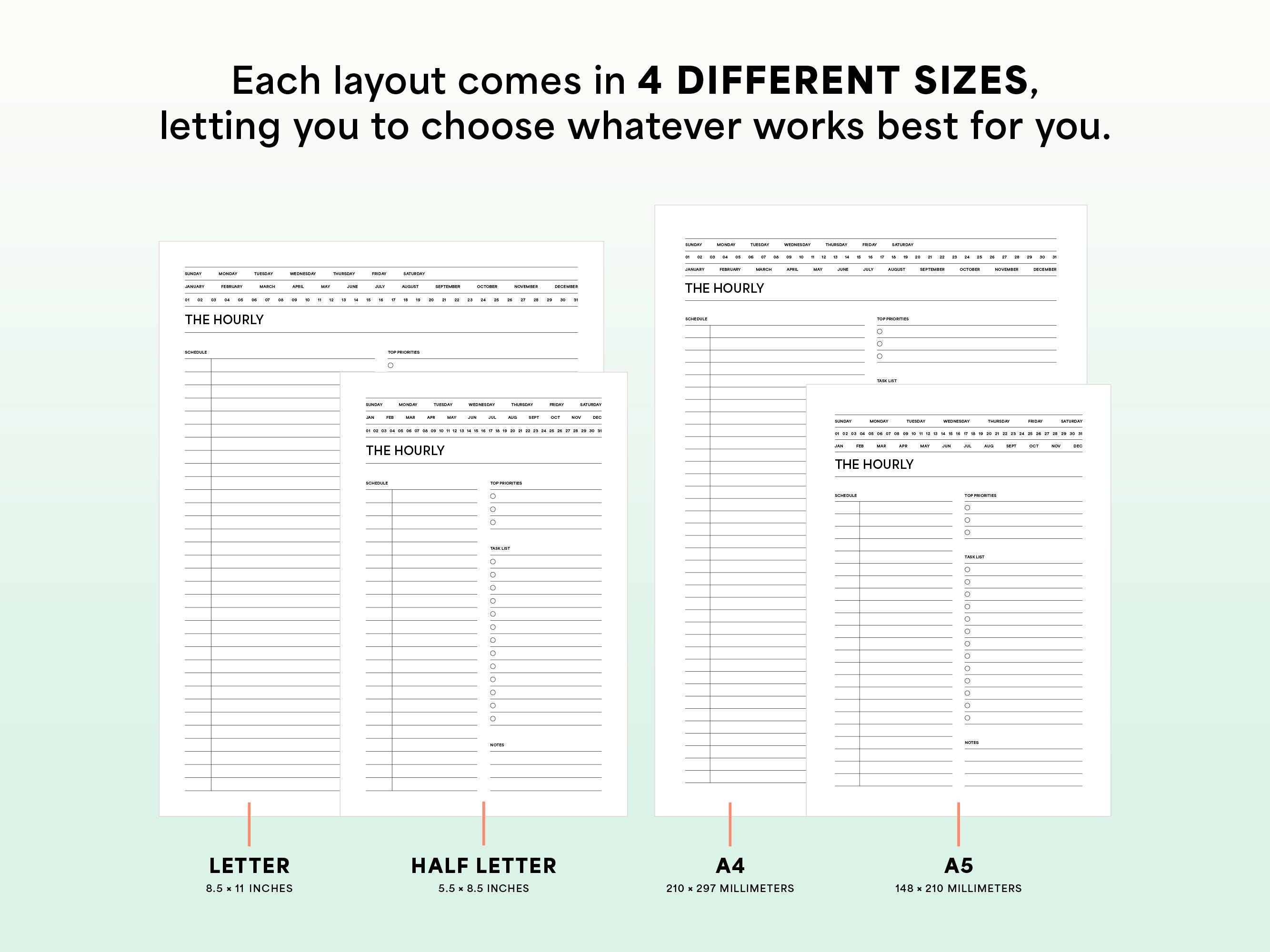 Printable Hourly Planner, Minimalist Hourly Schedule With Top ...