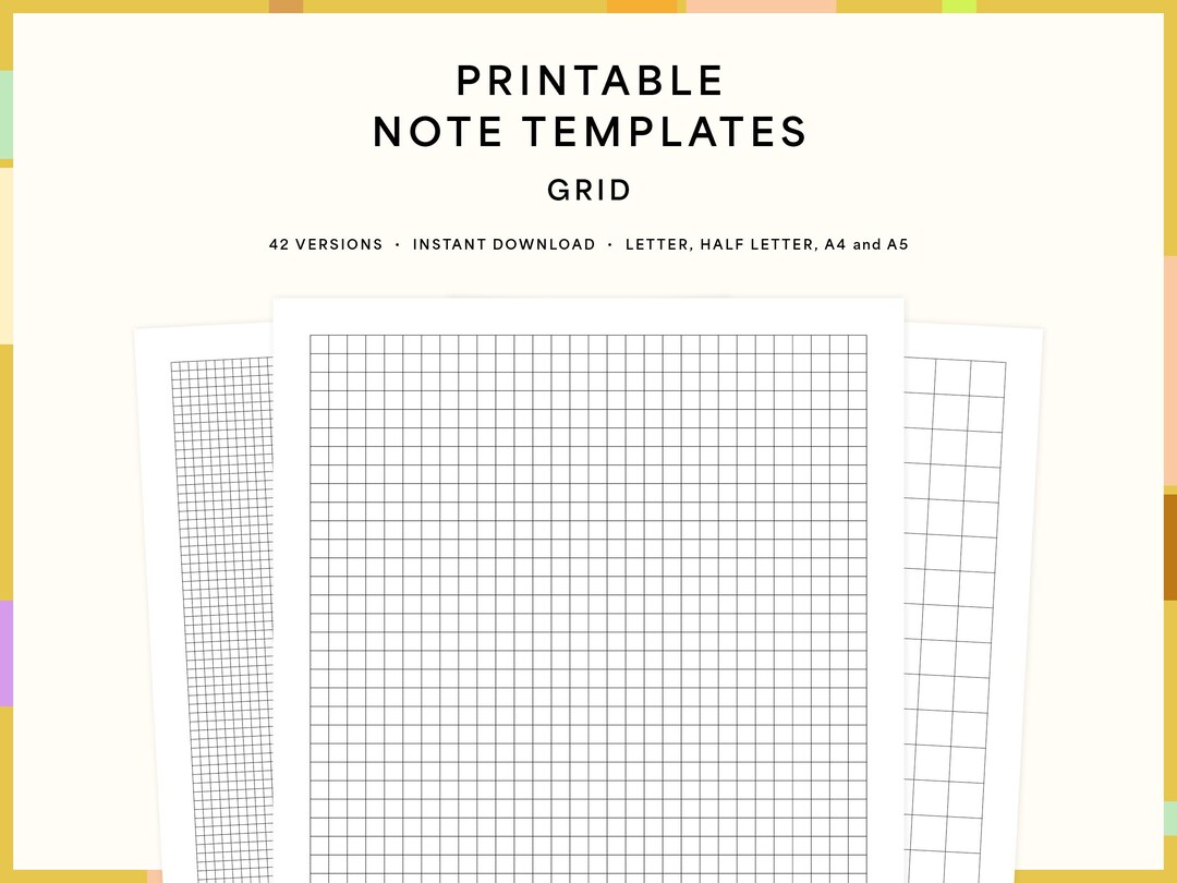 Plantillas de notas imprimibles, papel para cuaderno cuadriculado ...