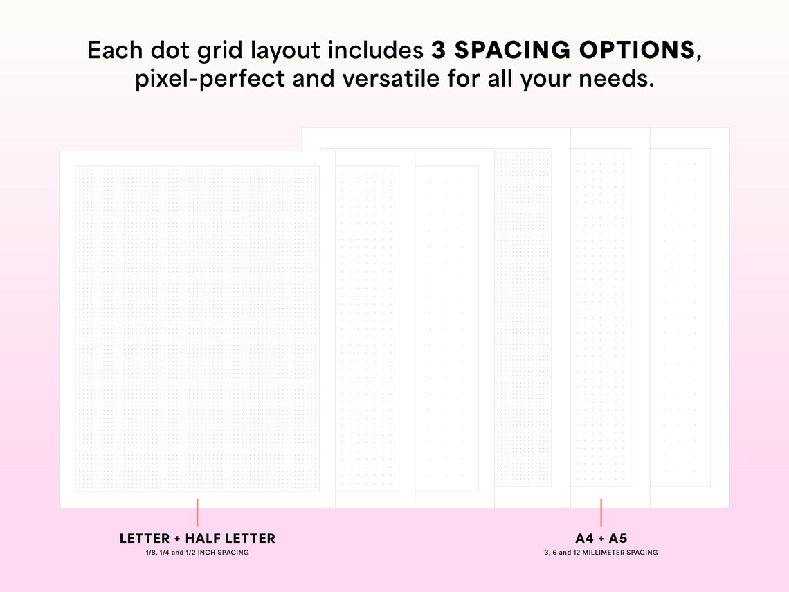 Lined, Grid and Dot Grid Paper Templates Bundle, Printable Notebook ...