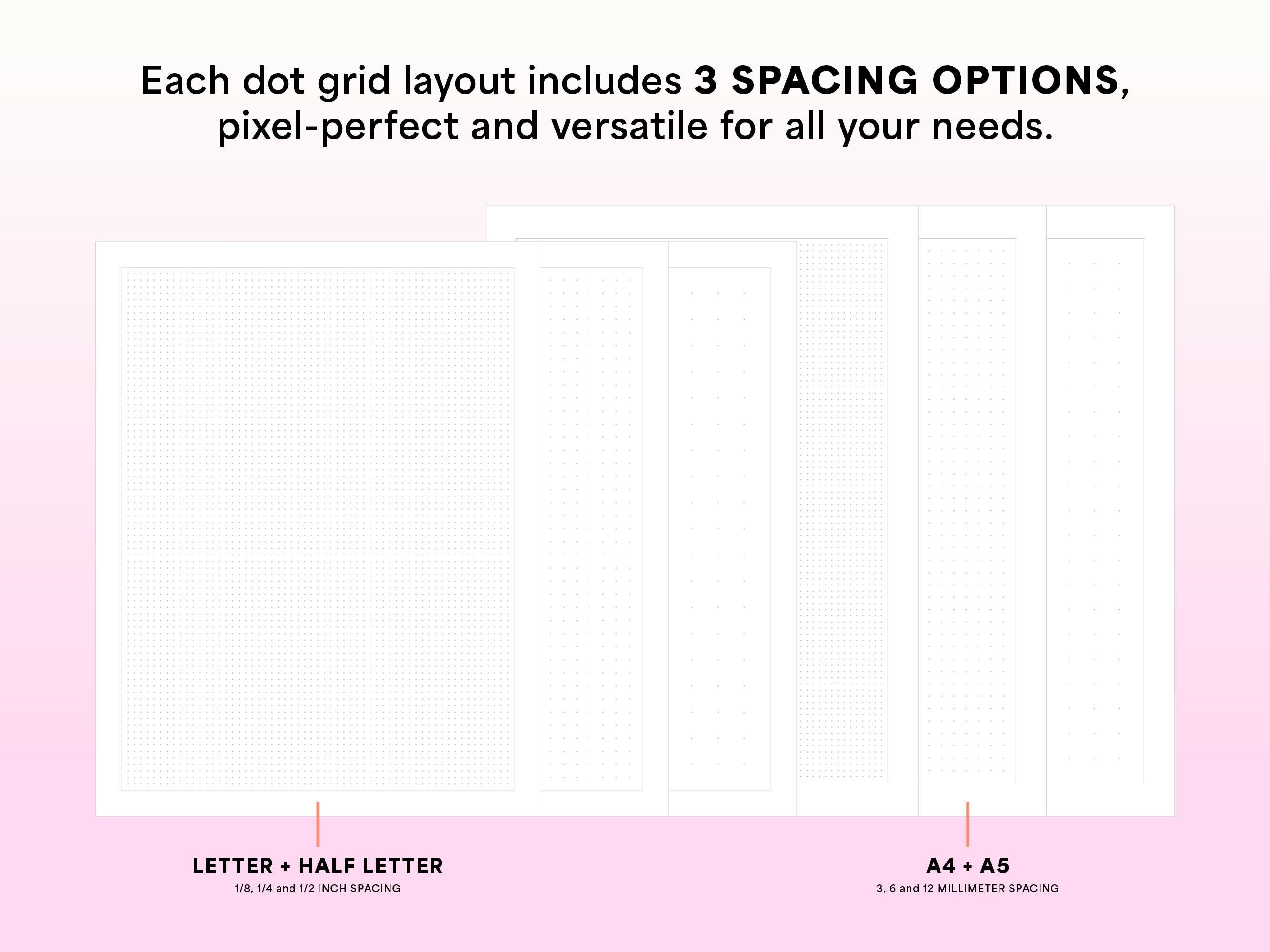 Lined, Grid and Dot Grid Paper Templates Bundle, Printable Notebook ...