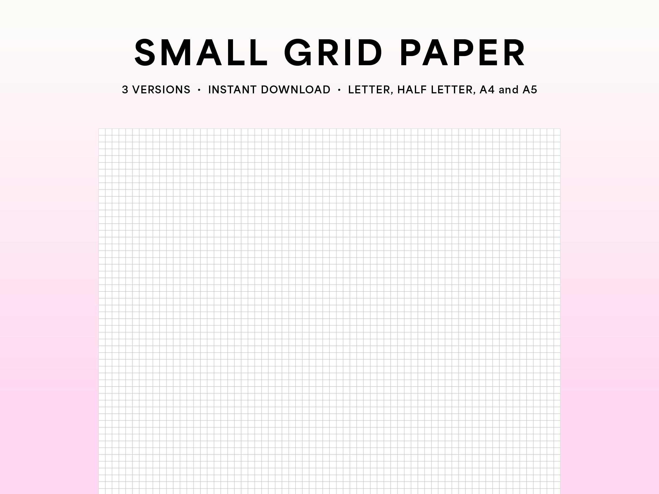 Small Grid Paper, Printable Graph Paper — Letter, Half Letter, A4 and ...