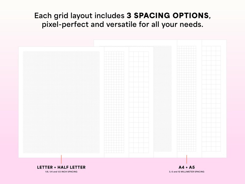 Lined, Grid and Dot Grid Paper Templates Bundle, Printable Notebook ...