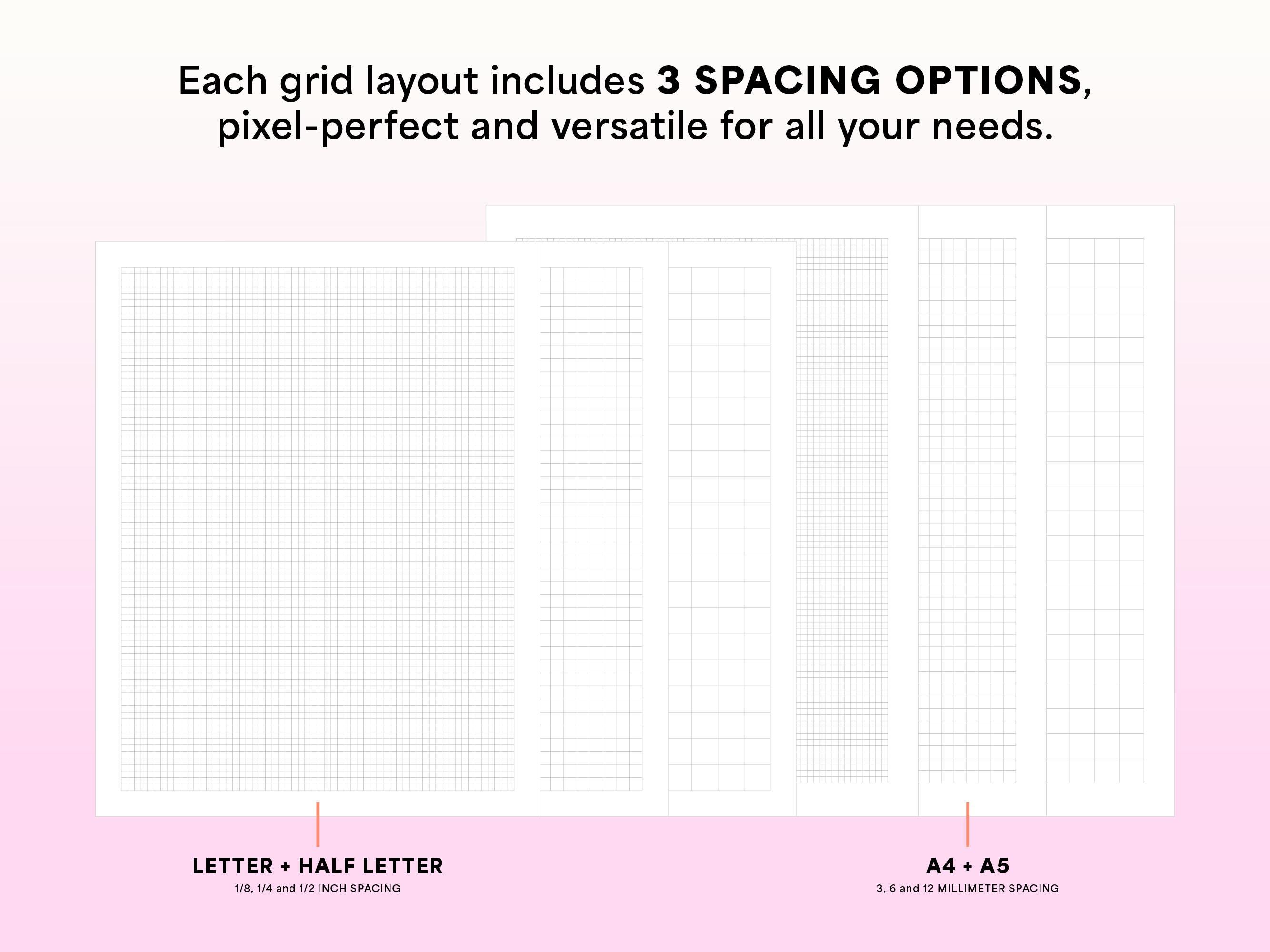 Lined, Grid and Dot Grid Paper Templates Bundle, Printable Notebook ...
