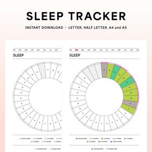 Sleep Tracker, Monthly Habit Tracker, Printable Journal Page — Letter ...
