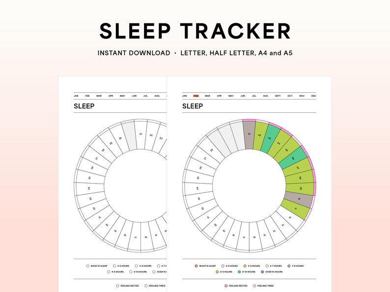 Sleep Tracker, Monthly Habit Tracker, Printable Journal Page — Letter ...
