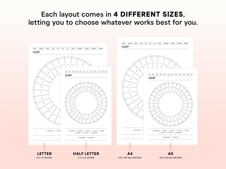 Sleep Tracker, Monthly Habit Tracker, Printable Journal Page — Letter ...