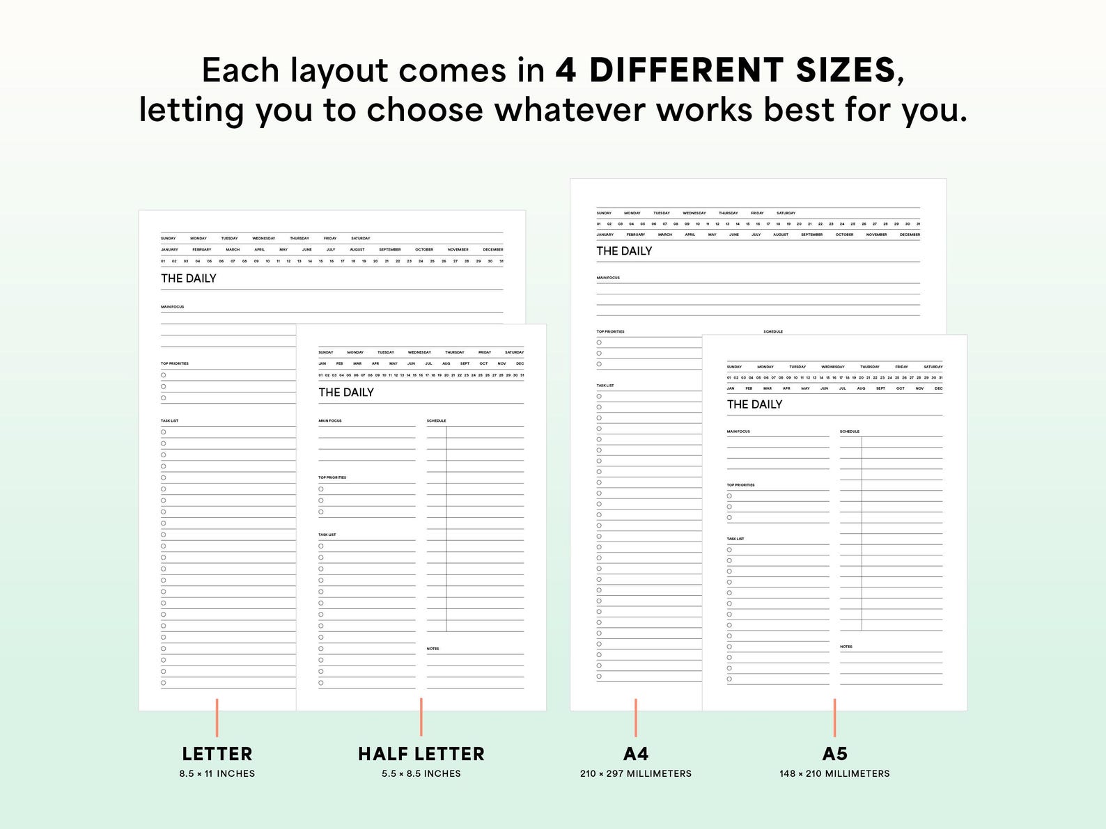 Printable Daily Planner, Minimalist Work From Home Planner, Focusing ...