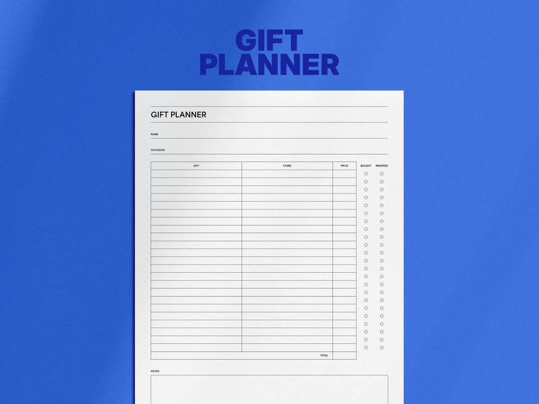 Undated Gift Planner Printable — Gift List + Wish List Pages PDF - Etsy UK