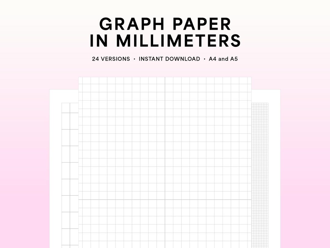 Printable Graph Paper, 4 Different Sizes (millimeters) — A4 and A5 ...