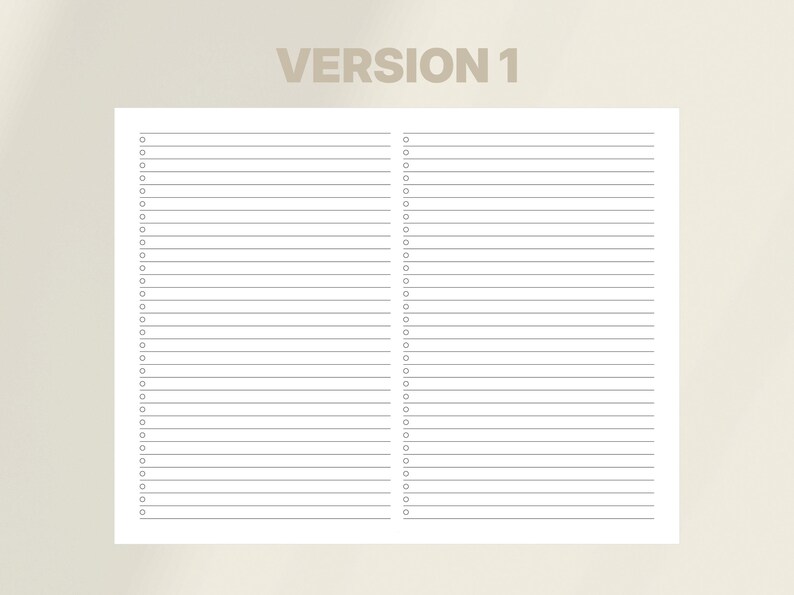 Simple Checklist Printable — Landscape List Template + Planner Insert ...